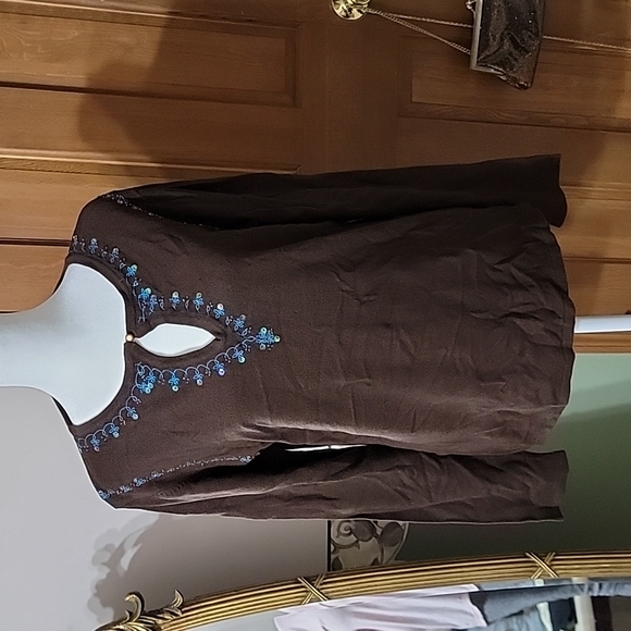 VENUS | Sweaters | Vintage Brown And Sequin Sweater | Poshmark